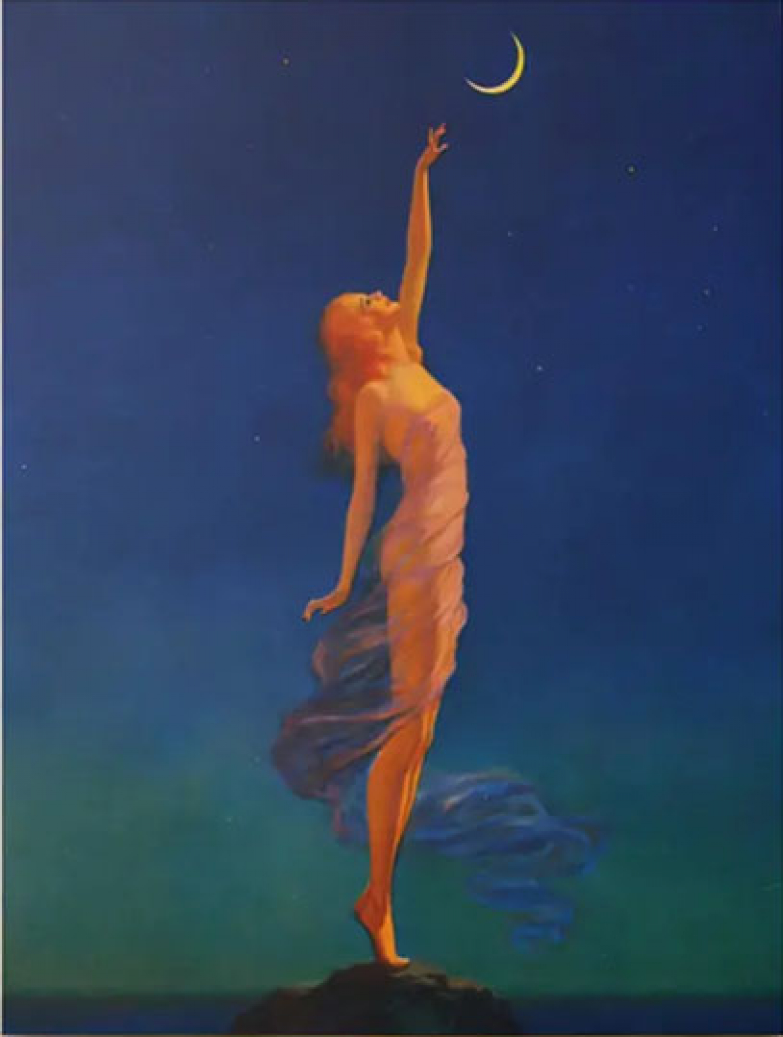 Reaching for the Moon, Print on Canvas...Edward Mason Eggleston 16 x 24 ...